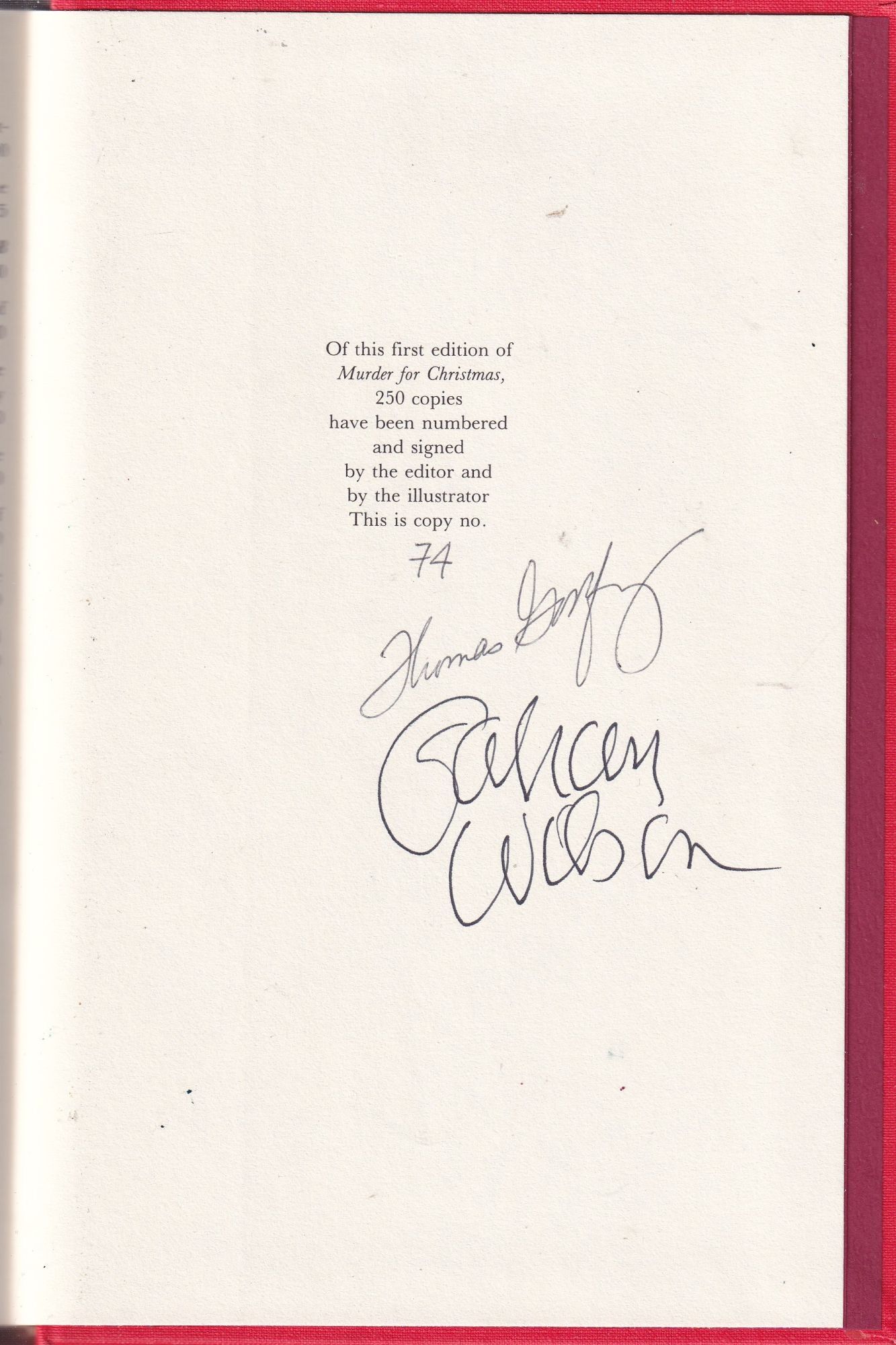 Murder For Christmas numbered, limited edition signed by Godfrey and ...